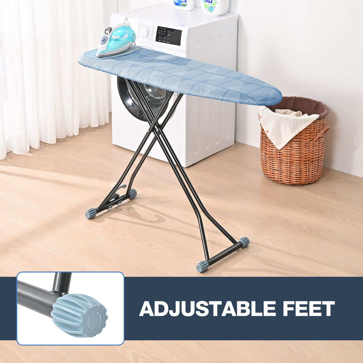KINGRACK Ironing Board, Iron Board Full Size with Hanger & Rotating No ...